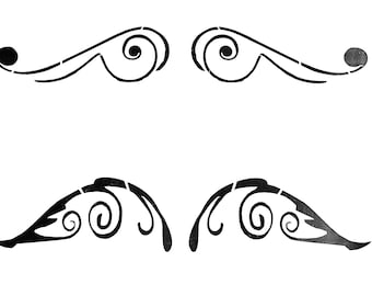 Woman Face Scroll Stencil Reusable Woman Face Scroll - Etsy