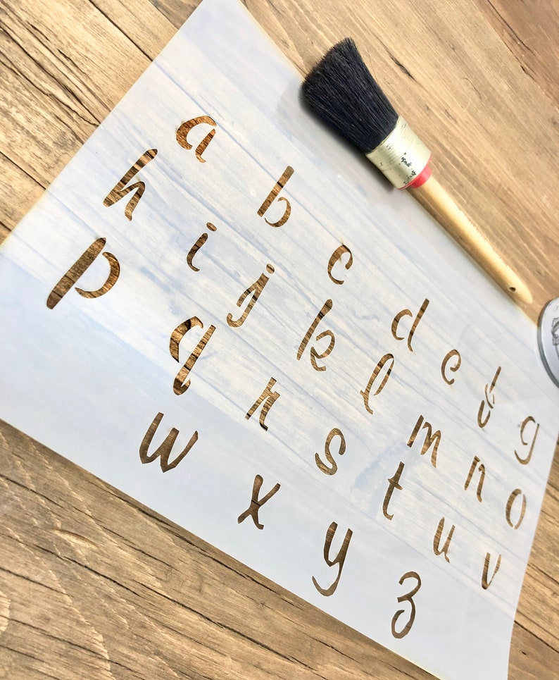 A-Z Lower Case Letter Stencil Curly Cursive Letters Average - Etsy