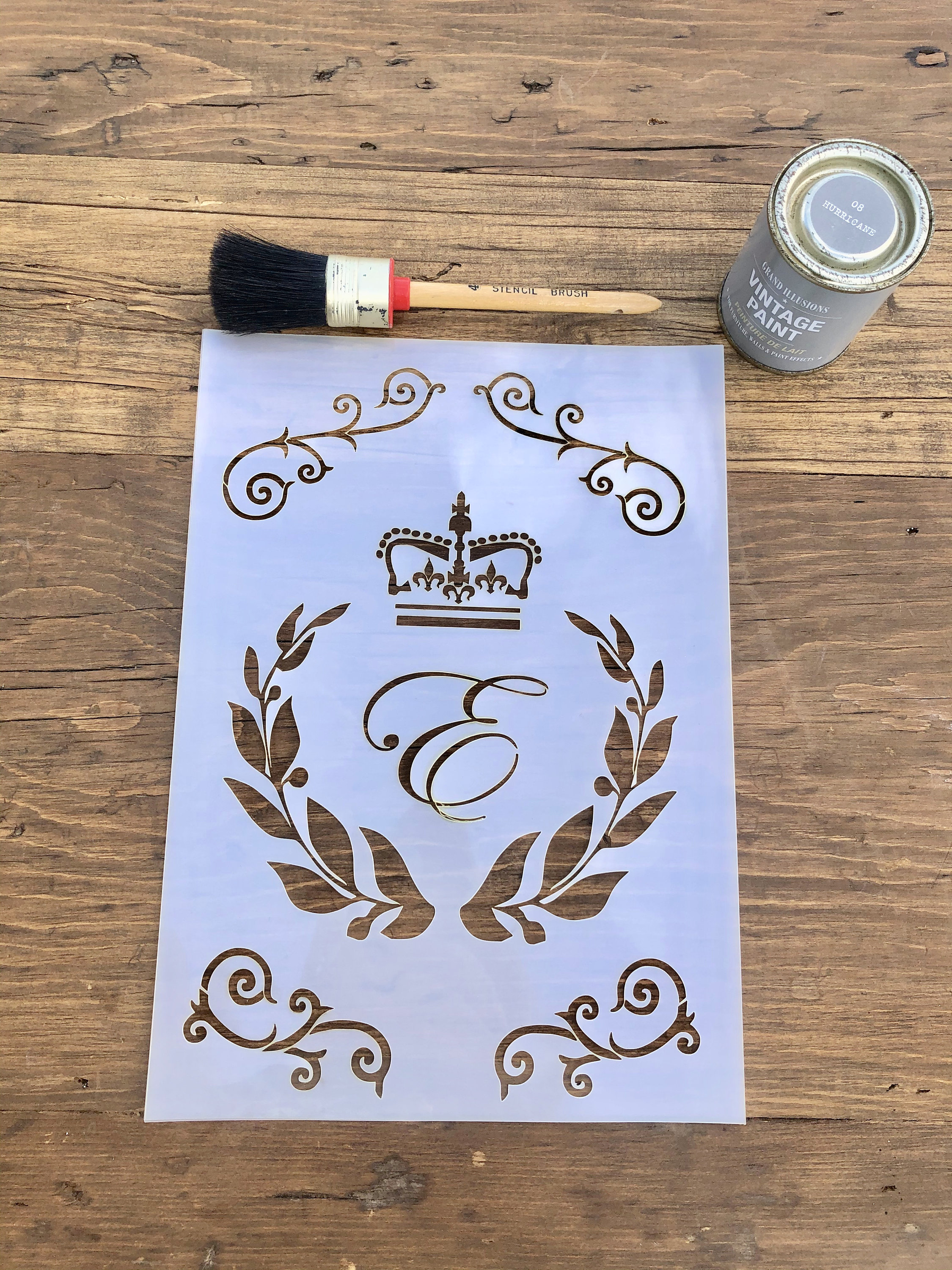 Monogram Letter Stencil With Damask Design on A4 Film for | Etsy