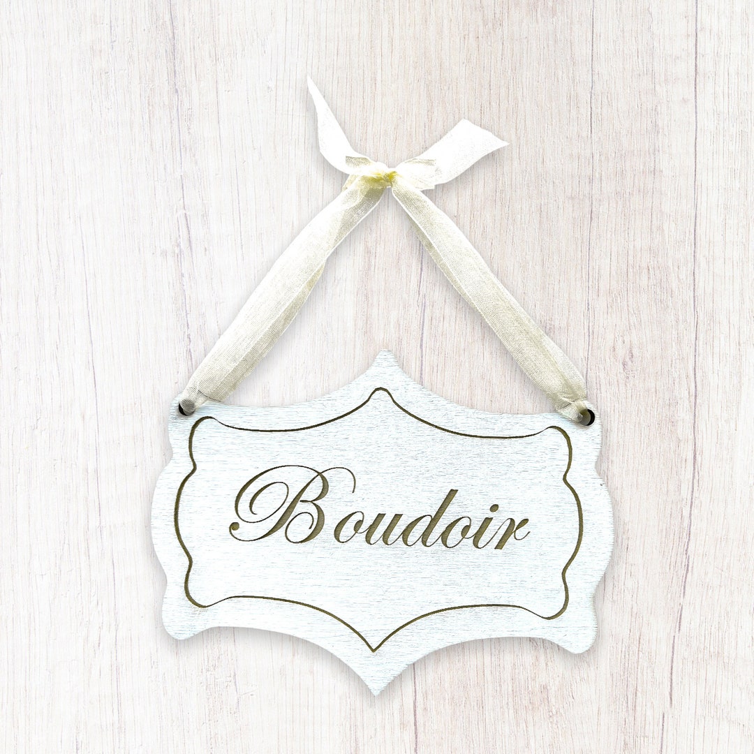 Boudoir Bedroom, French Chateau Style Door Sign Plaque, Hand Painted ...