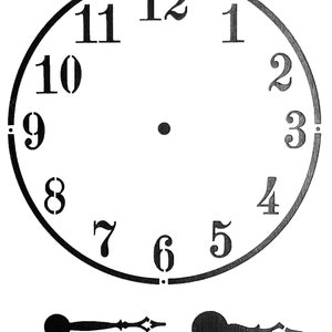 Old French Vintage Numbers Clock Face Stencil for Walls, Furniture ...