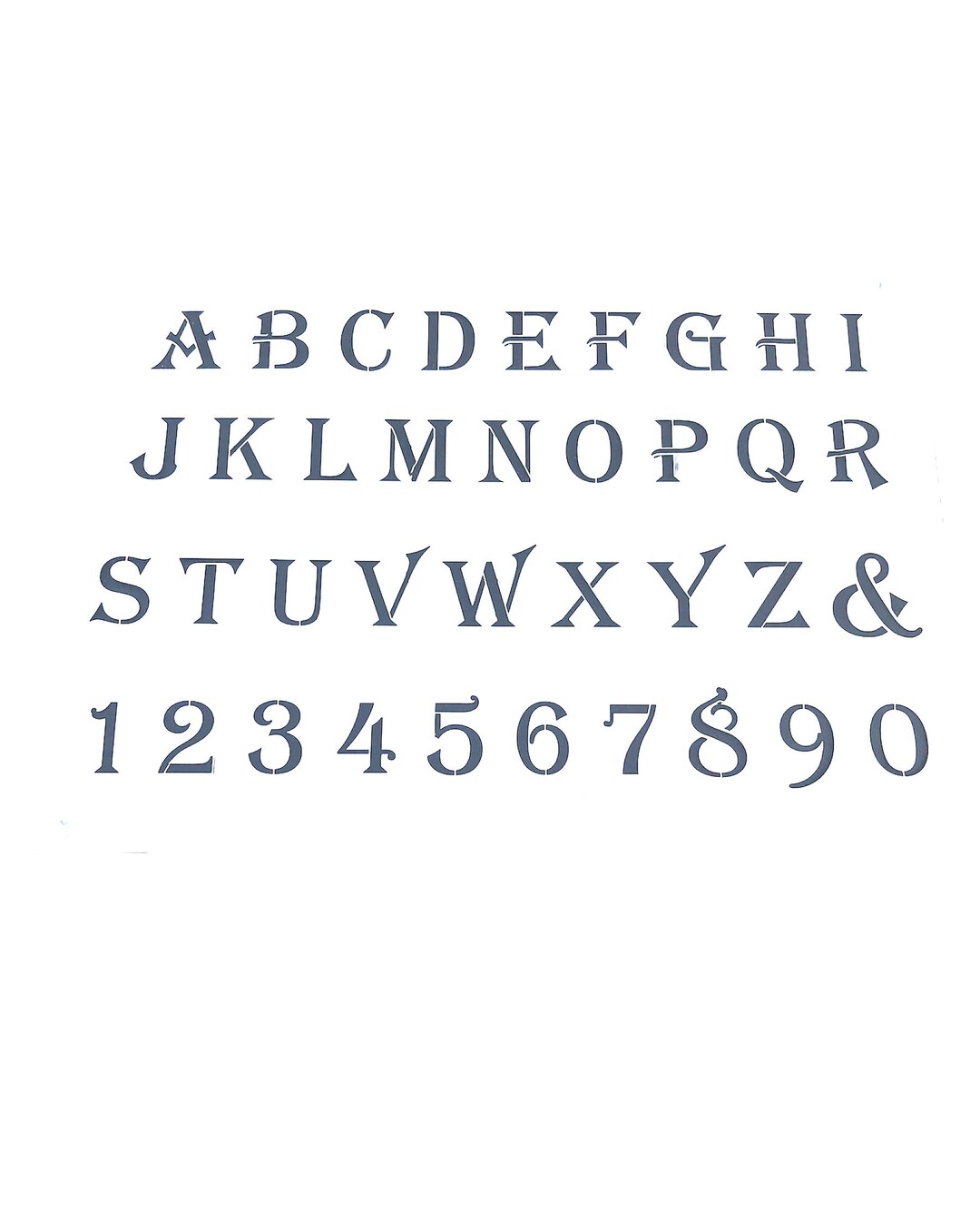 Algerian Style Letters and Numbers Alphabet Stencil Set, Upper & Lower ...