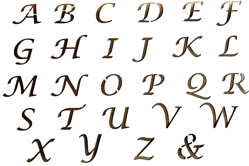 Stencil Set of Italics Capital and Lower Case Alphabet | Etsy UK