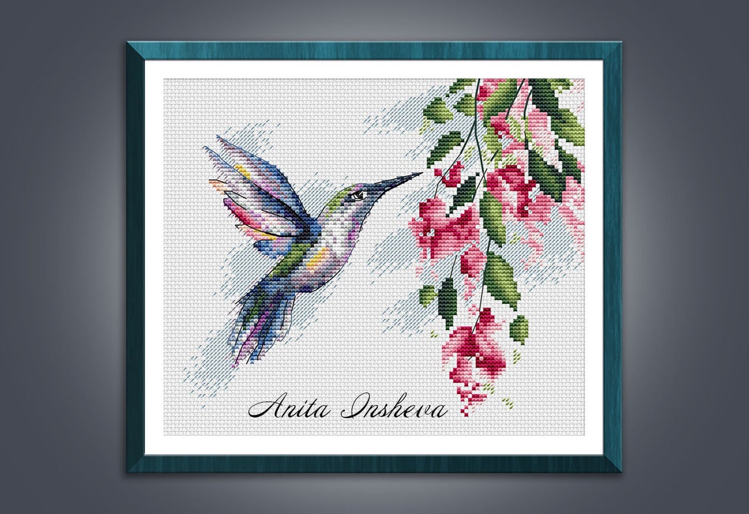 Cross Stitch Pattern the Hummingbird Bird Cross Stitch Pattern Modern ...