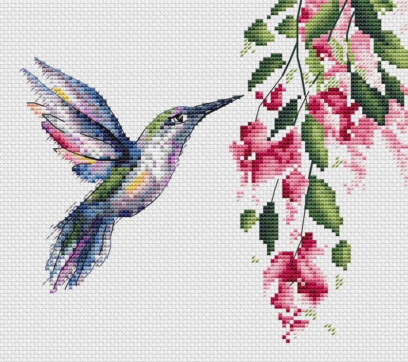 Cross Stitch Pattern the Hummingbird Bird Cross Stitch Pattern | Etsy