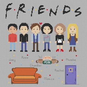 Cross Stitch Pattern Friends Sampler Modern Embroidery Pattern Counted ...
