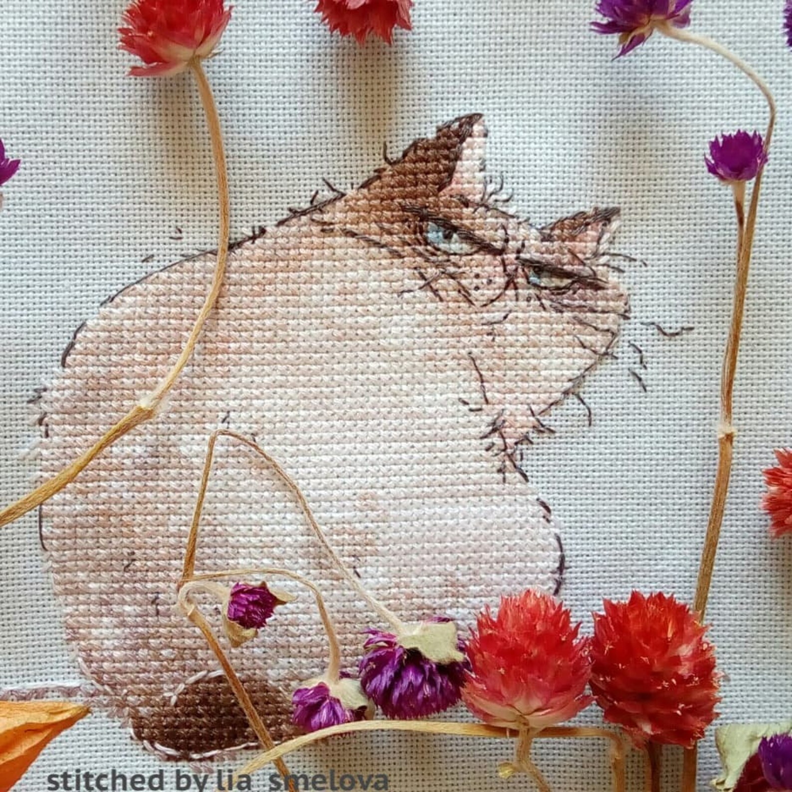 Cute Cat. Cross stitch kit. Modern Embroidery Counted Cross | Etsy