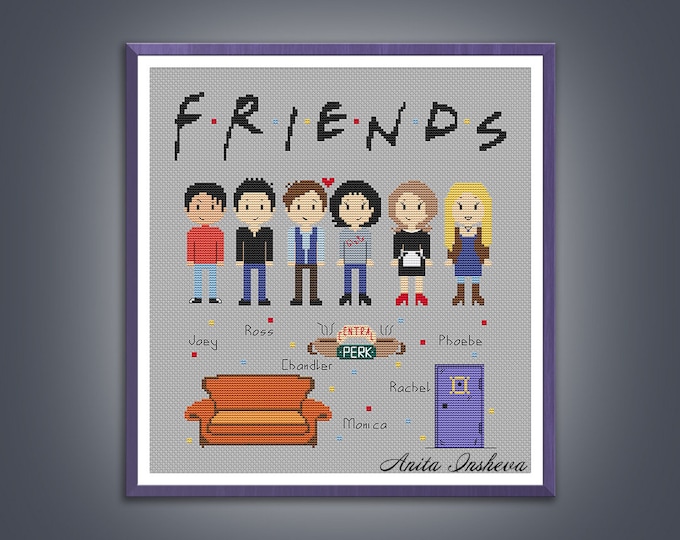 Cross Stitch Pattern Friends Sampler Modern Embroidery Pattern Counted ...