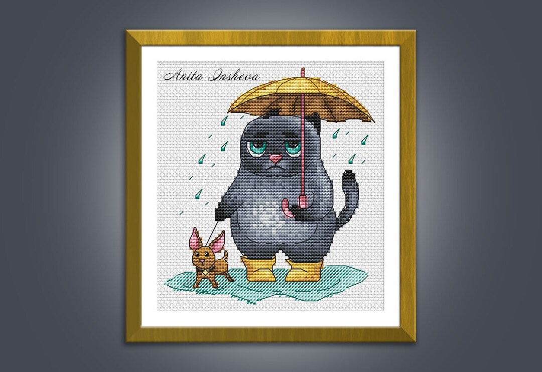 Grumpy Cat Weather Cross Stitch Pattern, Modern Embroidery (PDF) - Etsy