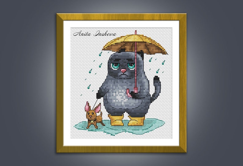 Grumpy Cat Weather Cross Stitch Pattern, Modern Embroidery (PDF) - Etsy