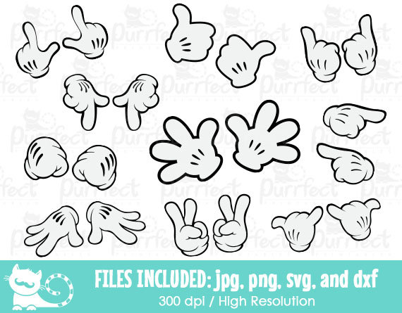 Mickey Mouse Hand Outline