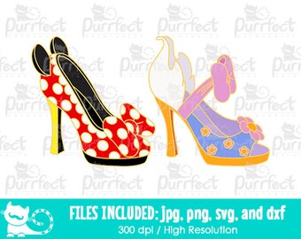 Princess Shoe SVG, Princess Pins SVG, Digital Cut Files in Svg, Dxf ...