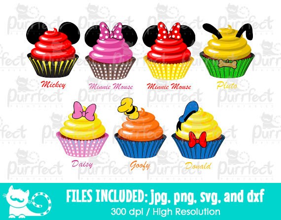 Mouse and Friends Cupcakes Design SVG Bundle Pack Digitale | Etsy
