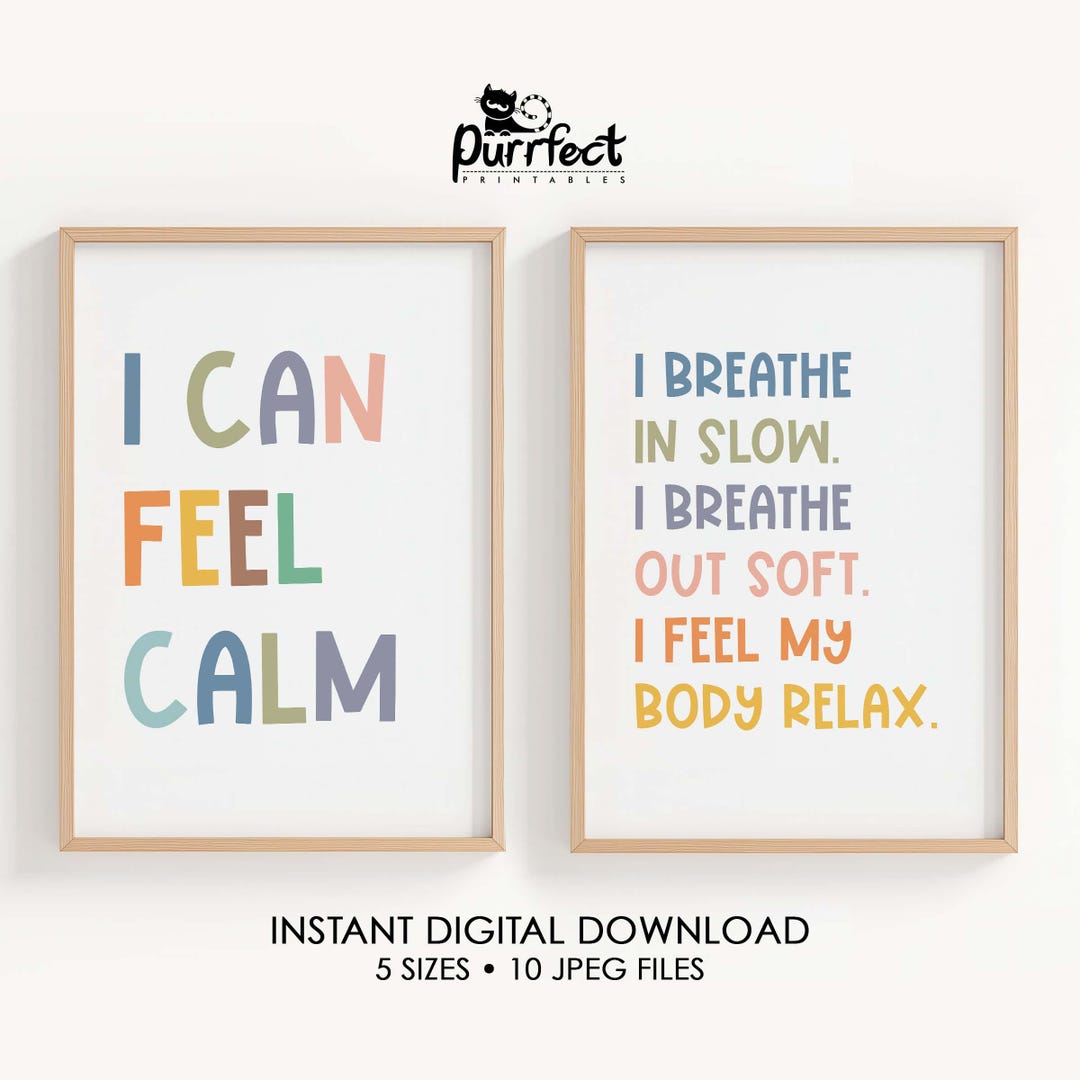 Calm Down Corner Classroom Quote Poster Decor Wall Art, Mental Health ...