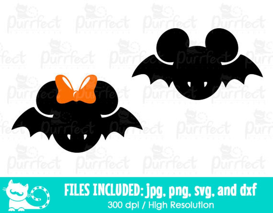 Mouse Vampire Bats SVG, Mickey and Minnie Halloween SVG, Digital Cut ...