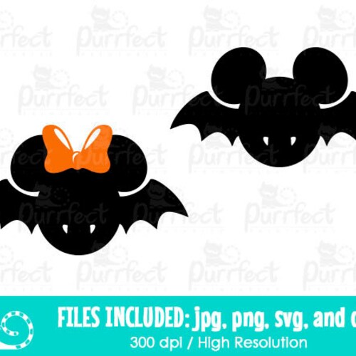 Mouse Vampire Bats SVG Mickey and Minnie Halloween SVG - Etsy