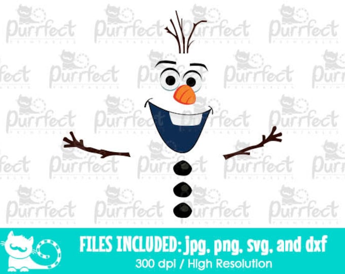 Olaf Design SVG, Digital Cut Files in Svg, Dxf, Png and Jpg, Printable ...