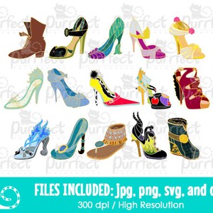 All Princess Shoes Bundle Pack SVG Princess SVG Digital Cut - Etsy
