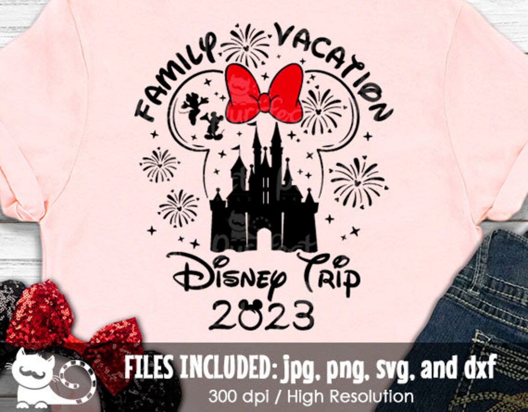 Family Vacation Mouse Trip 2023 With Bow SVG Mouse Castle - Etsy