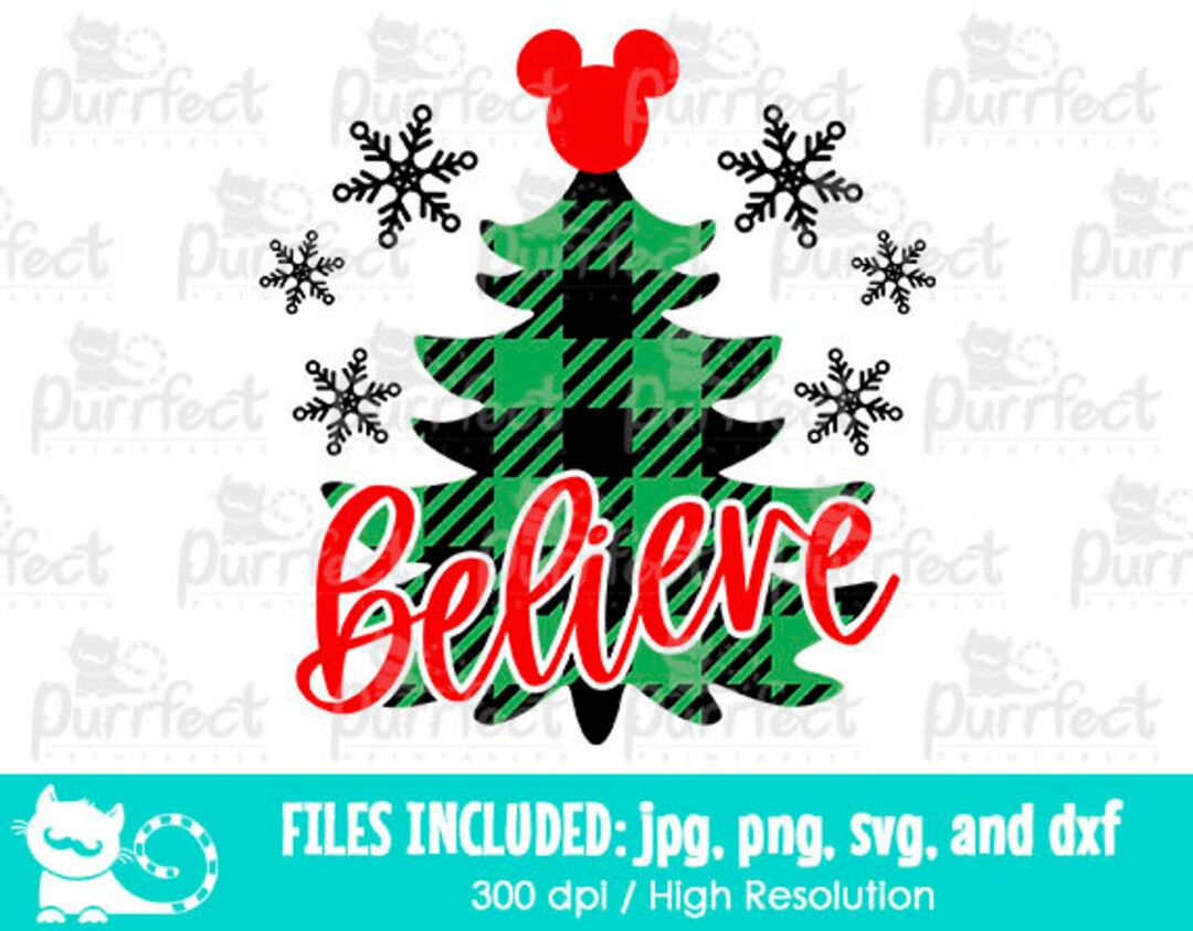 Believe Christmas Tree Mouse SVG, Family Holiday Vacation Shirt ...