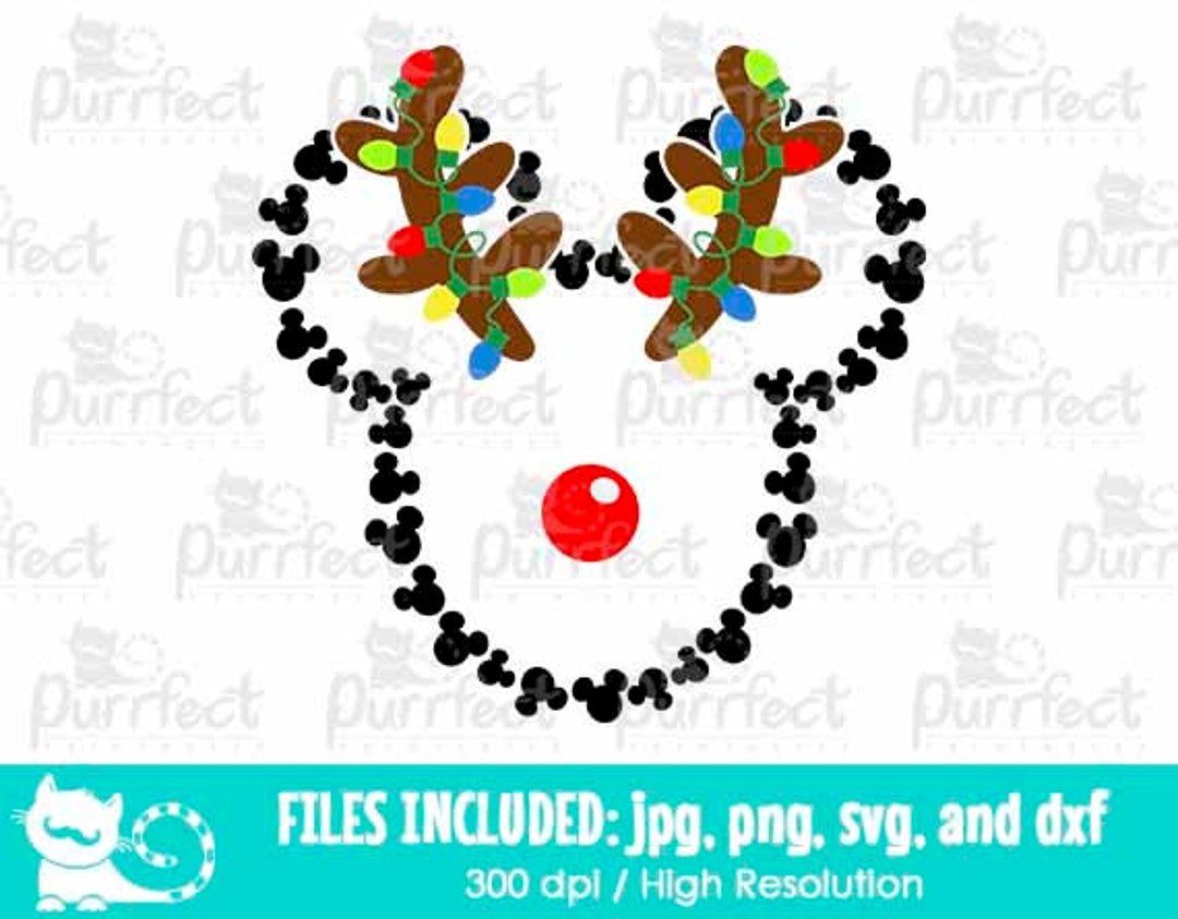 Mouse Christmas Reindeer SVG, Christmas Reindeer Antler, Digital Cut ...