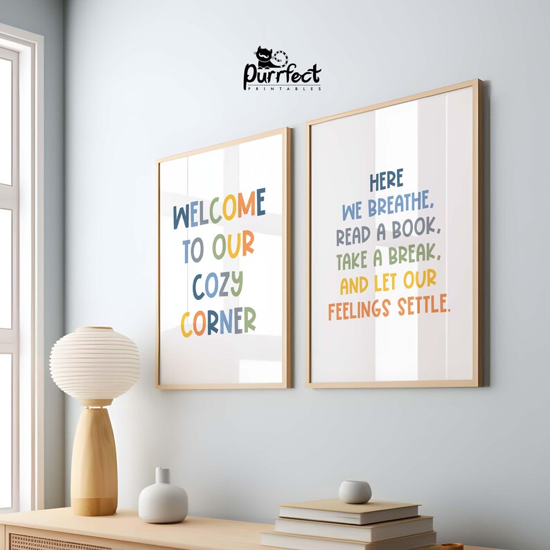 Calm Down Cozy Corner Printable Poster, Mental Health Motivational ...