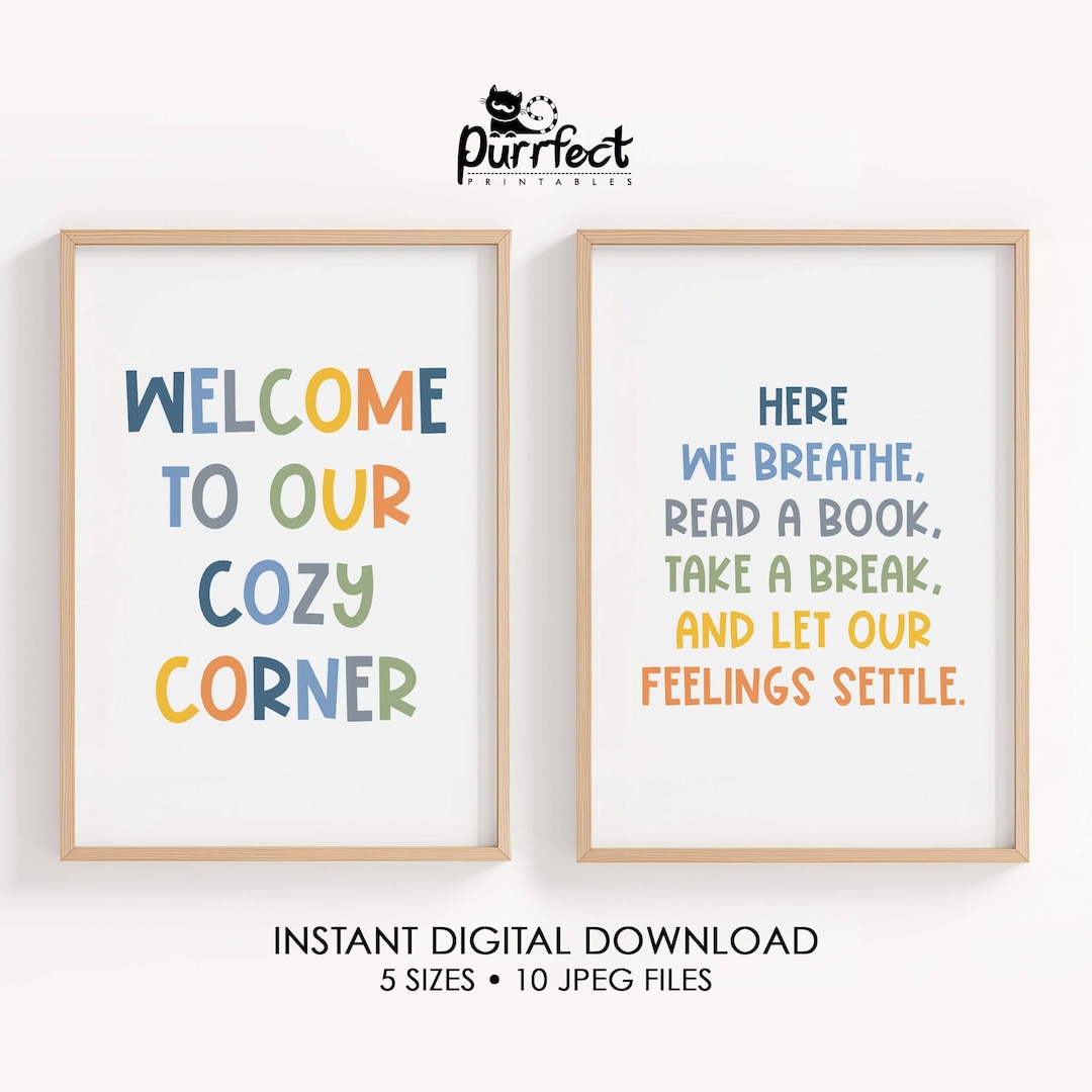 Calm Down Cozy Corner Printable Poster, Mental Health Motivational ...