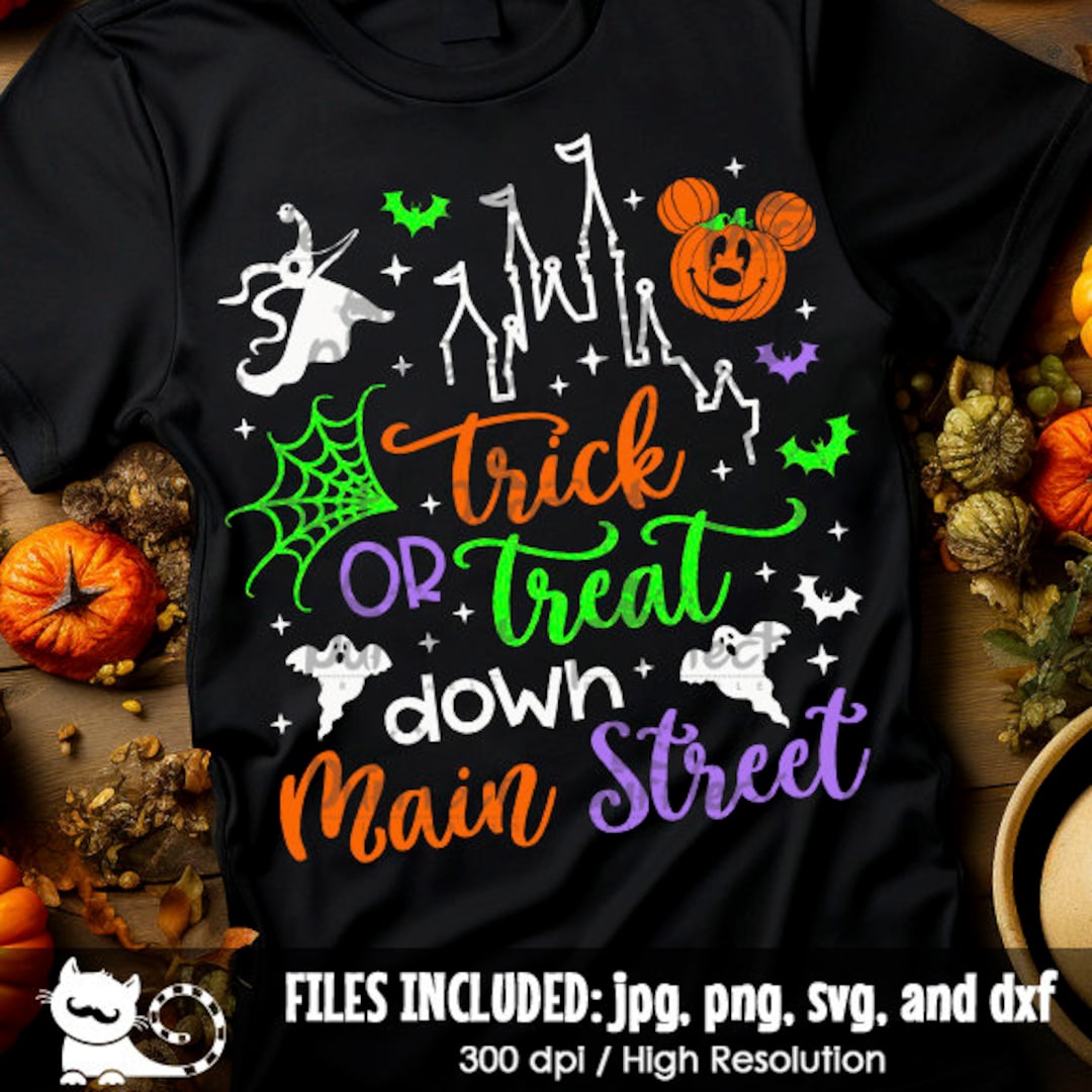 Trick or Treat Down Main Street SVG, Halloween Mouse Shirt Svg, Spooky ...
