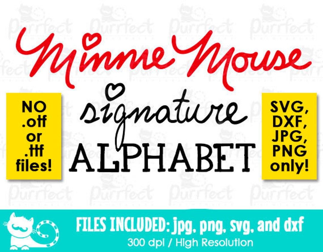 Mouse Signature Vectored Alphabet SVG, Mouse Signature SVG, Digital Cut ...