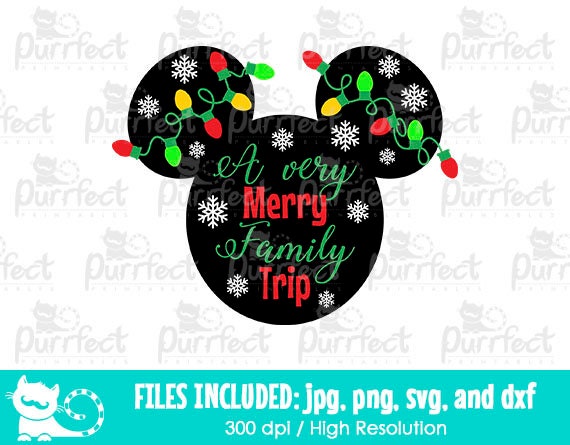 A Very Merry Family Trip Mouse Head SVG Family Holiday - Etsy Australia