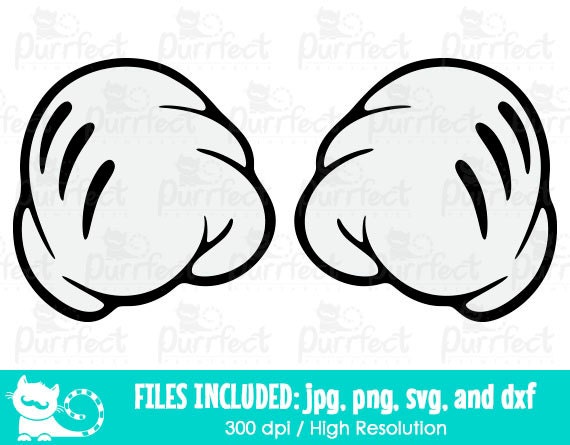 Mouse Gloved Hands SVG Mickey Close Fists SVG Digital Cut | Etsy