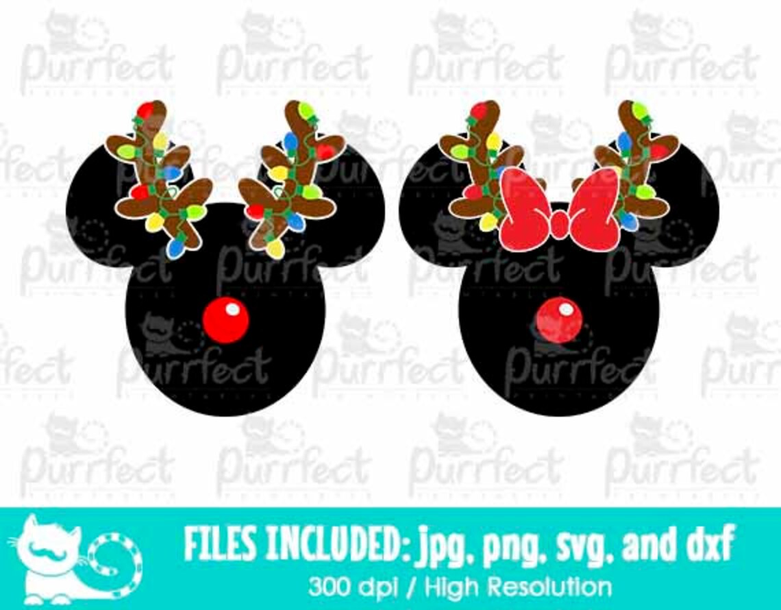 Mouse Christmas Reindeer Bundle SVG, Mouse Christmas Reindeer Antler ...