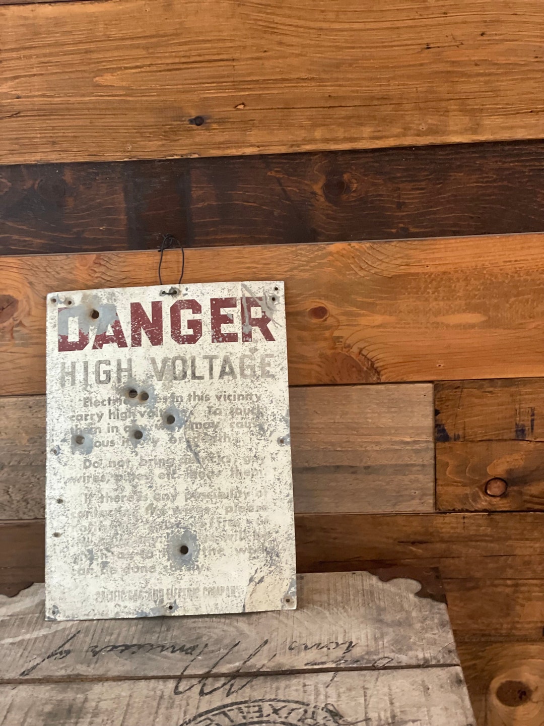 Vintage Metal Danger Sign - Etsy