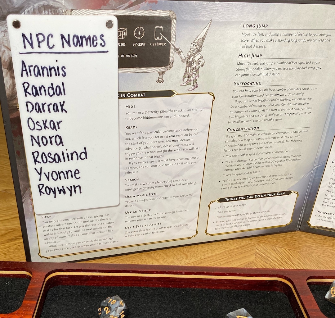 Magnetic Notepad for GM Screen | Wet/dry Erase - Etsy