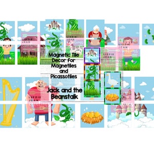 Jack and the Beanstalk Magnetic Tile Decor Stickers (printable) - Etsy