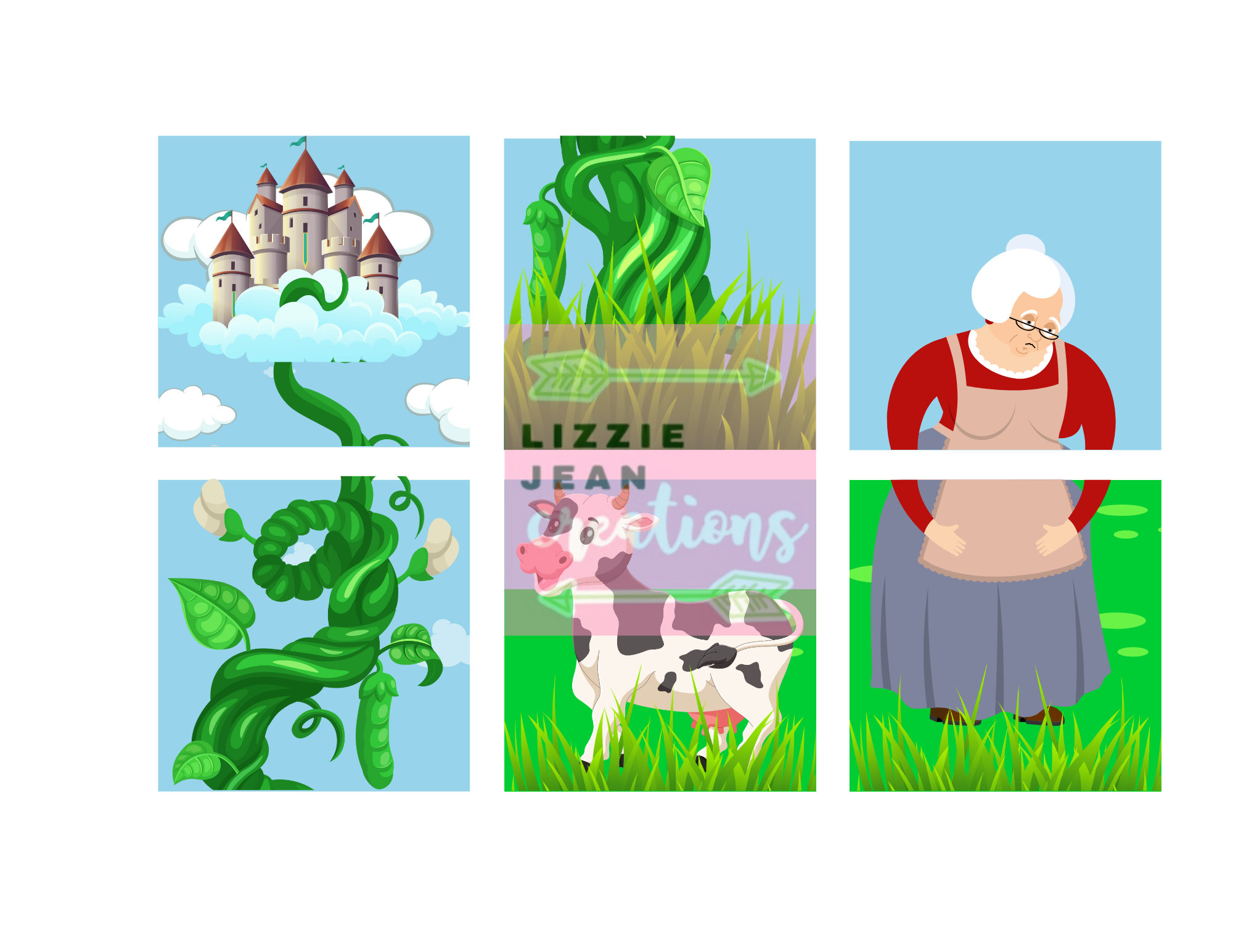 Jack and the Beanstalk Magnetic Tile Decor Stickers (printable) - Etsy