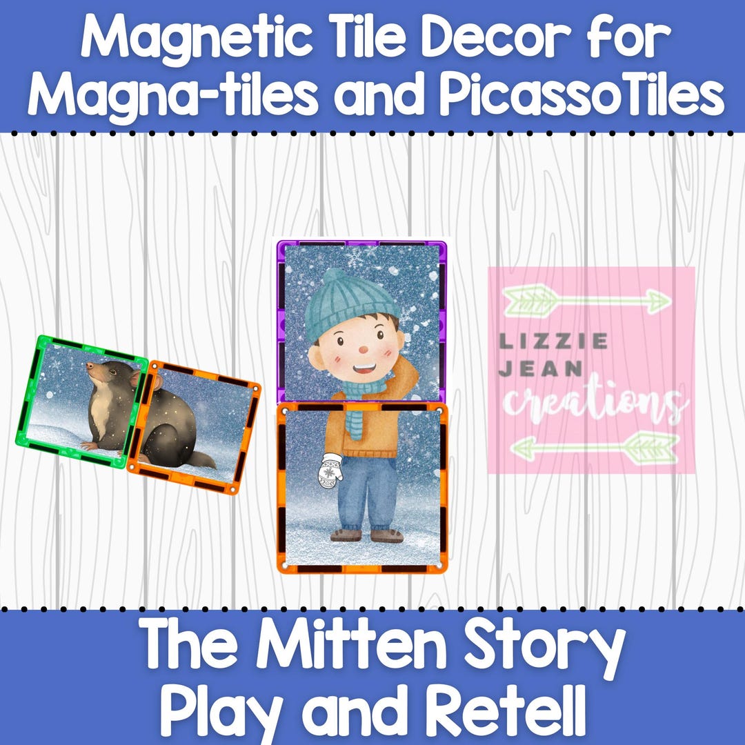 The Mitten Story Magnetic Tile Decor/stickers (printable) - Etsy