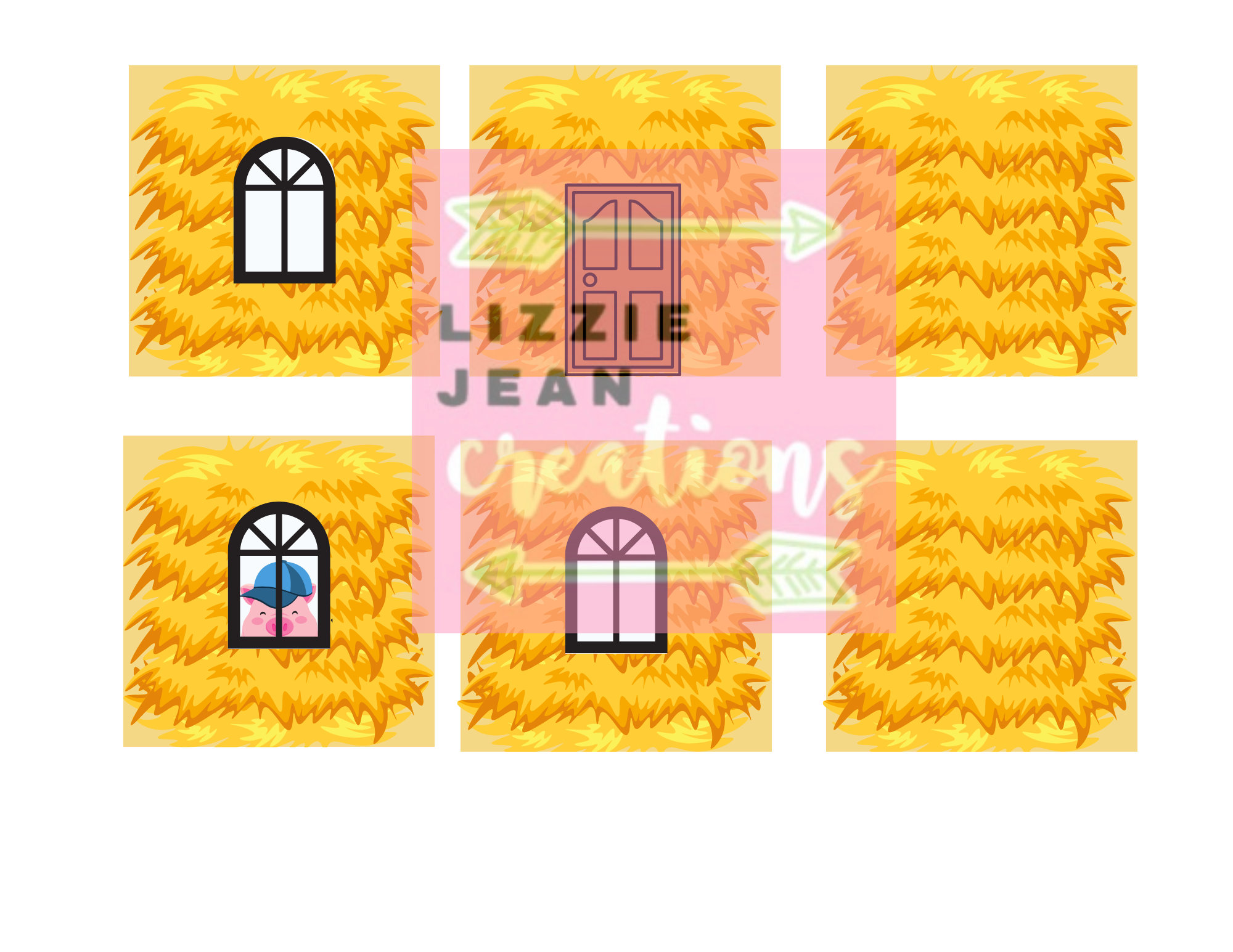 Three Little Pigs Printable Magnetic Tile Stickers | Magna-tiles ...