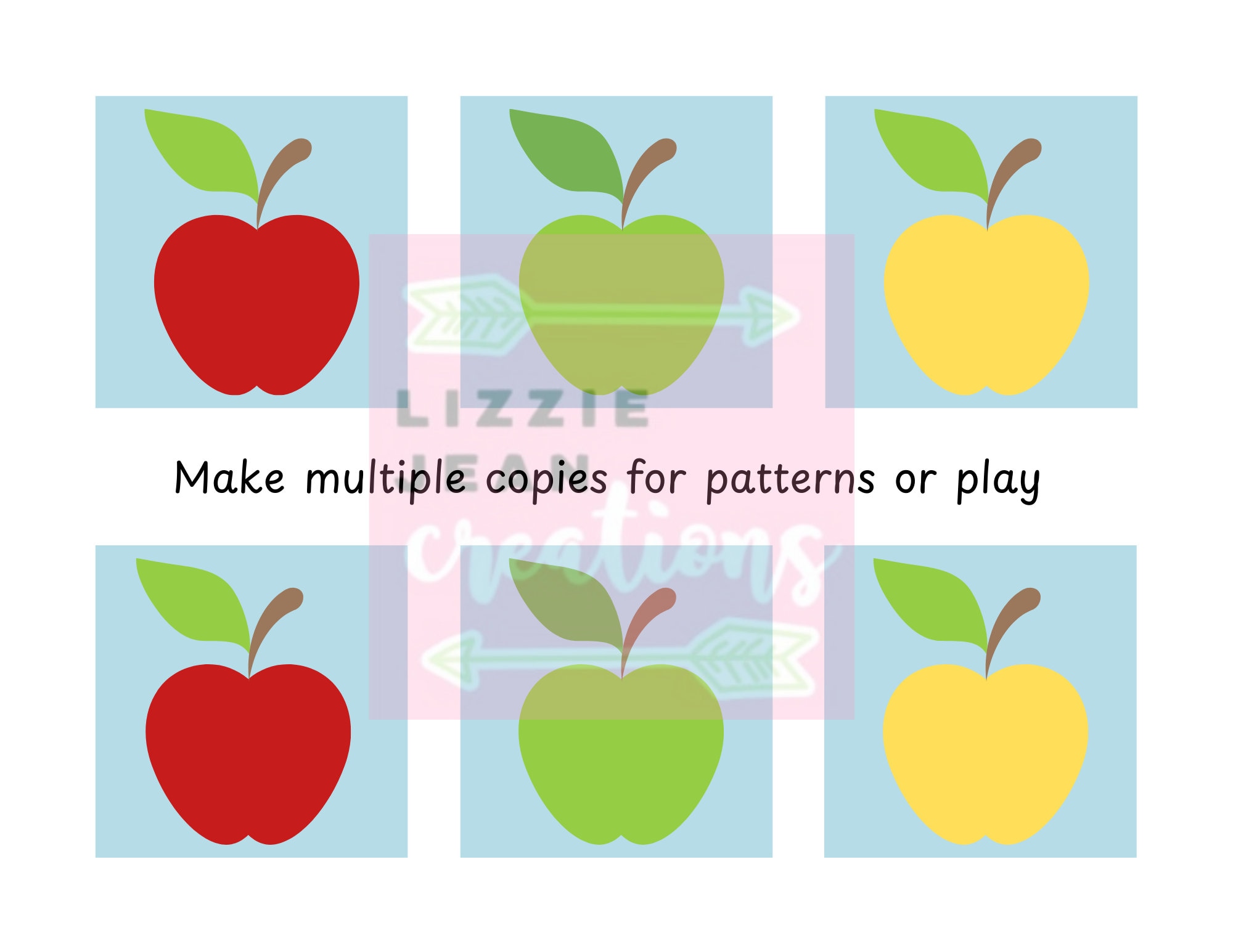 Apple Letters, Counting, and Patterns Magnetic Tile Decor Stickers ...