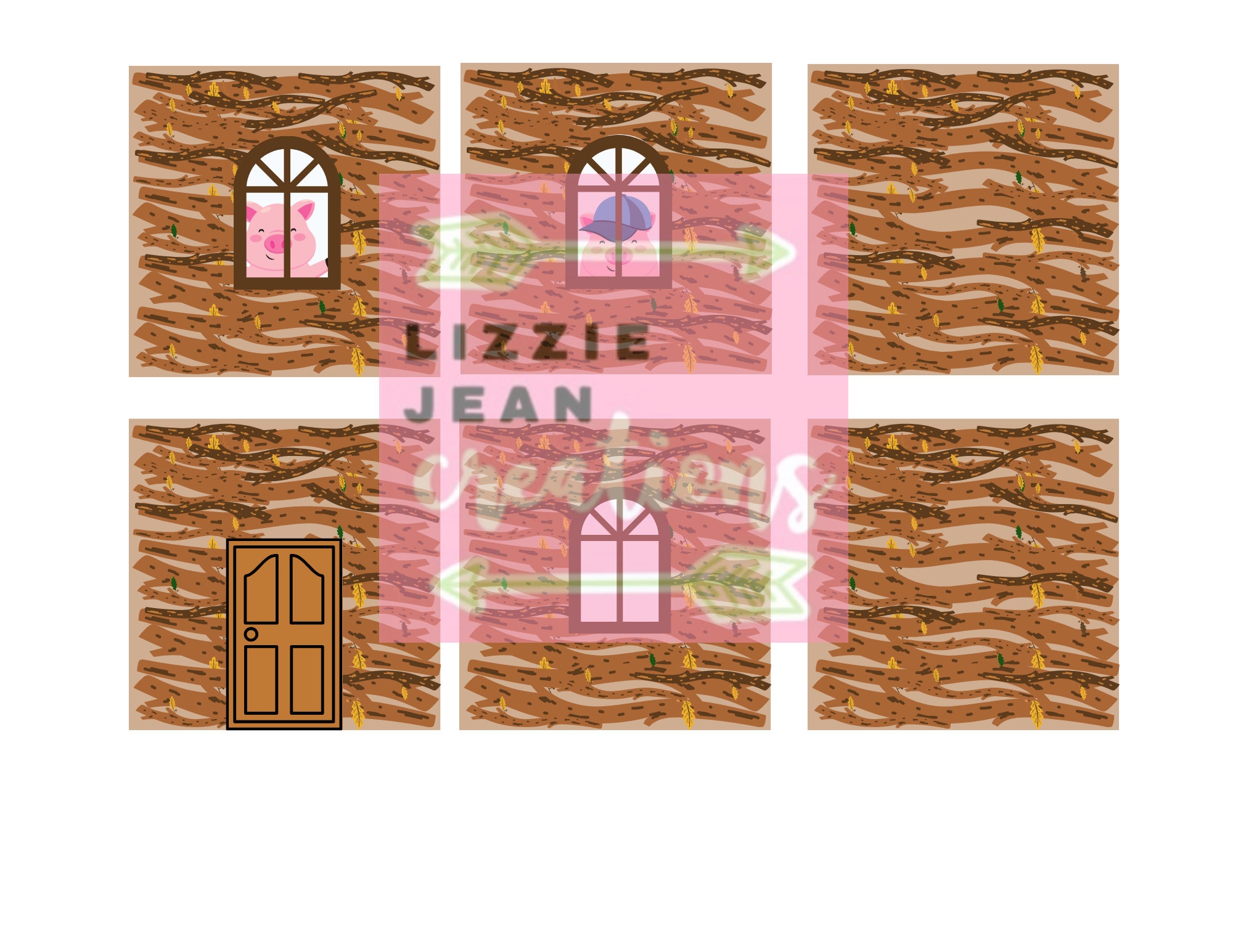 Three Little Pigs Printable Magnetic Tile Stickers | Magna-tiles ...