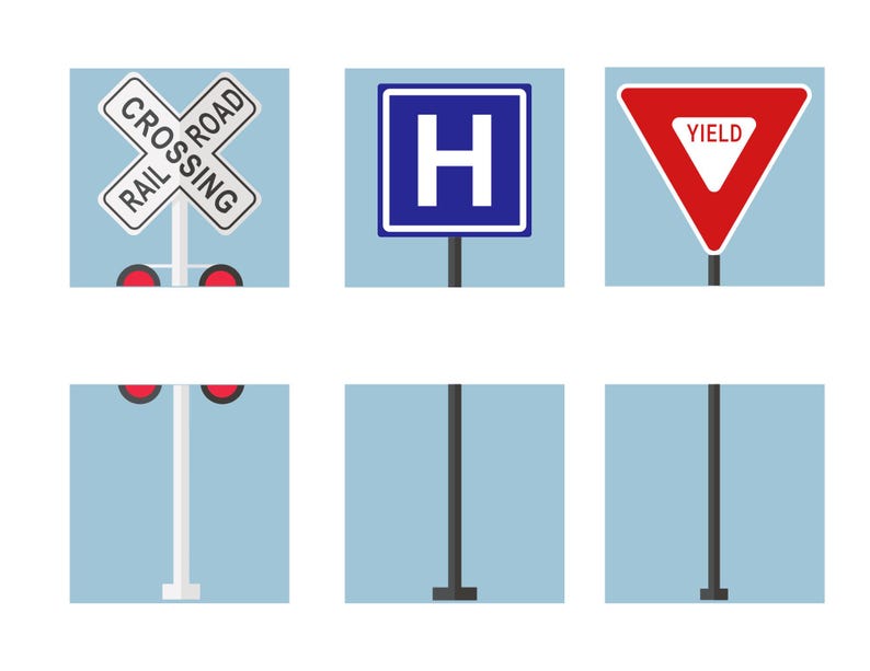 Road Play Magnetic Tile Stickers (printable) - Etsy