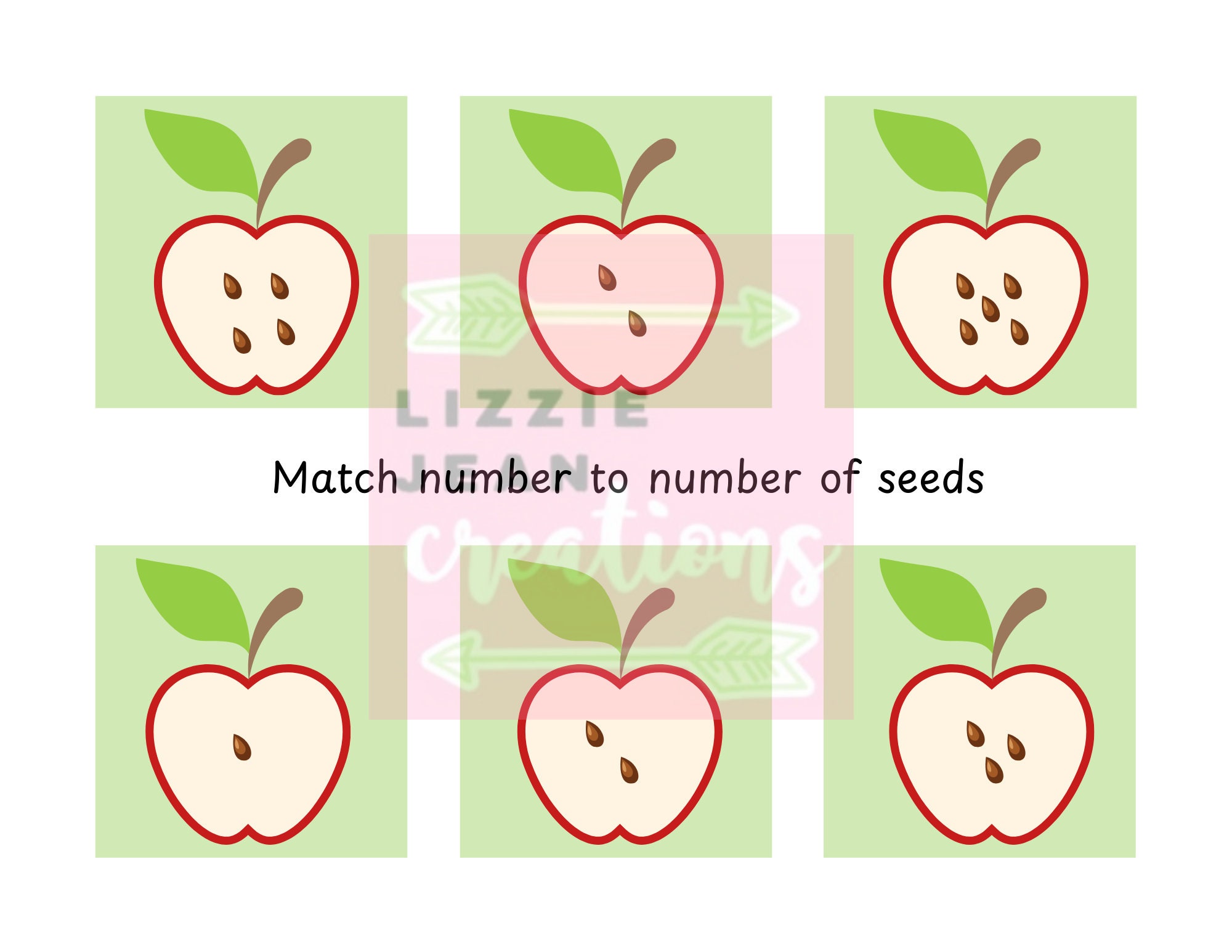 Apple Letters, Counting, and Patterns Magnetic Tile Decor Stickers ...
