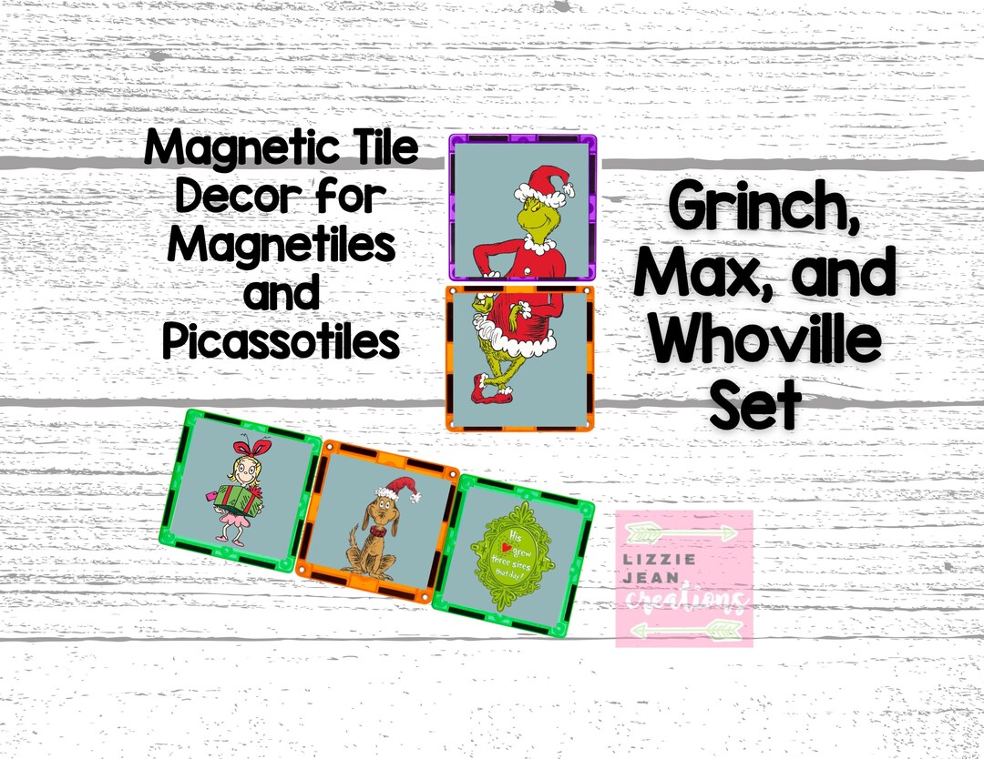 Grinch, Max, and Whoville Magnetic Tile Stickers (printable) - Etsy