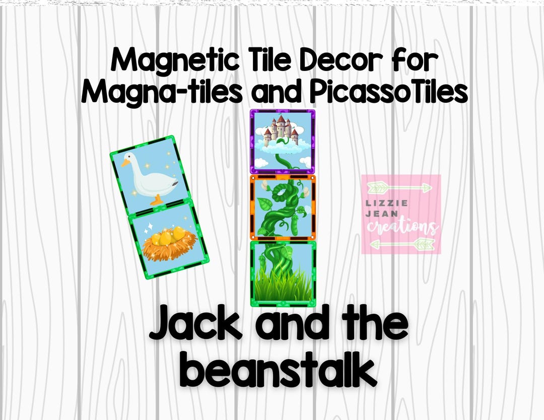Jack and the Beanstalk Magnetic Tile Decor Stickers (printable) - Etsy