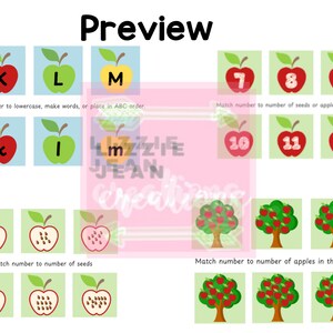 Apple Letters, Counting, and Patterns Magnetic Tile Decor Stickers ...