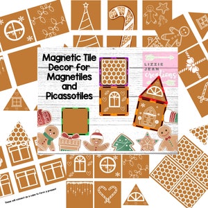 Gingerbread Magnetic Tile Stickers printable - Etsy