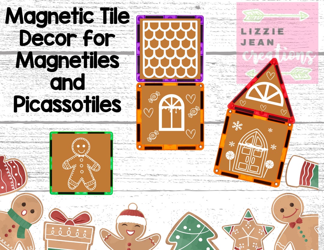 Gingerbread Magnetic Tile Stickers printable - Etsy