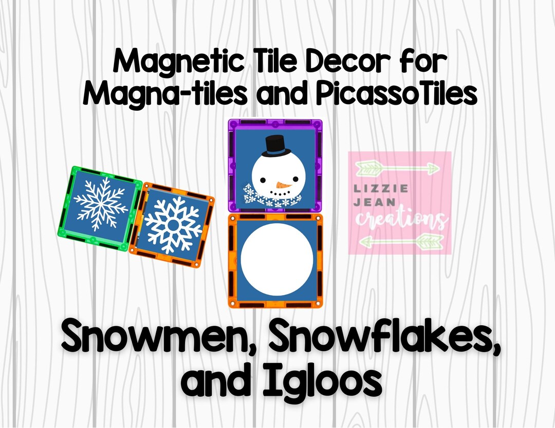 Snowmen, Snow, and Igloo Magnetic Tile Decor Stickers (printable) - Etsy