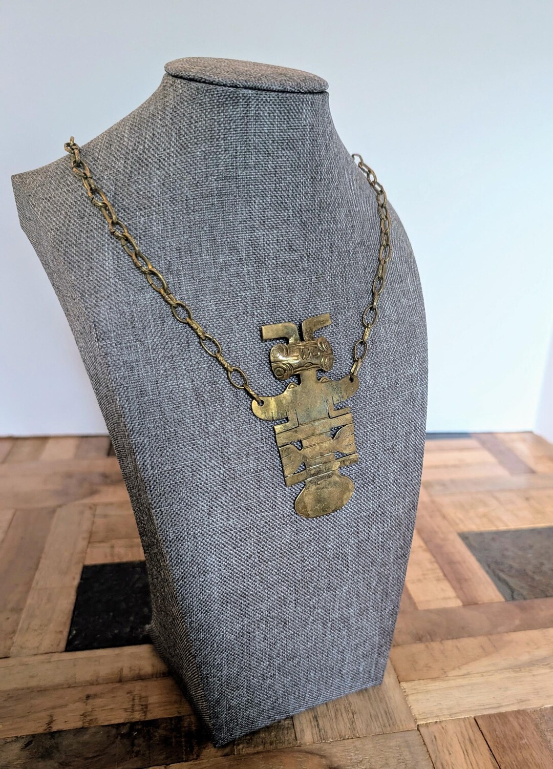 Rare Vintage Brass Inca Tolima Man Peruvian Tumi Figure Pendant ...
