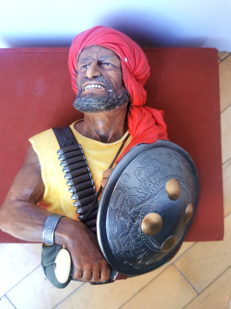 Rare Vintage Bossons Chalkware Pathan Warrior Wall Hanging Bust - Etsy